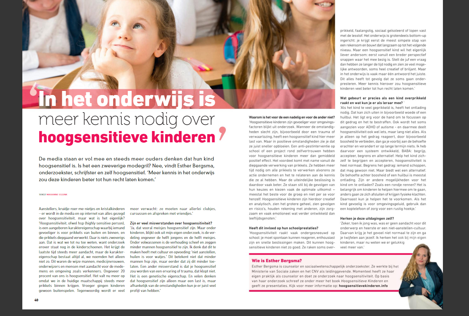 Interview PrimaOnderwijs - Hoogsensitieve kinderen